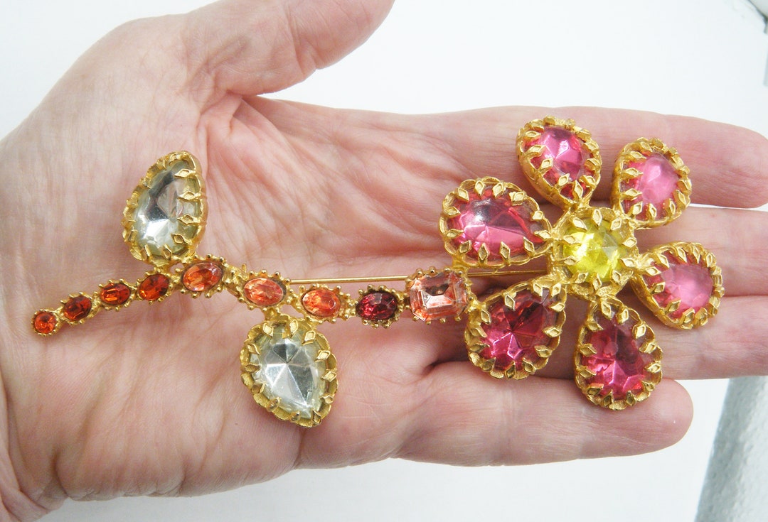 Giant Colourful Flower Brooch, - Etsy
