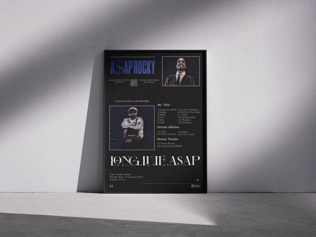 ASAP Rocky Poster – Long.live.asap Album Cover Art Print – Hip Hop Wall ...