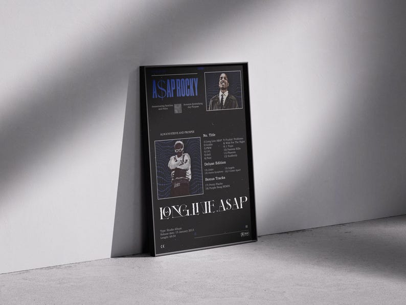 ASAP Rocky Poster – Long.live.asap Album Cover Art Print – Hip Hop Wall ...