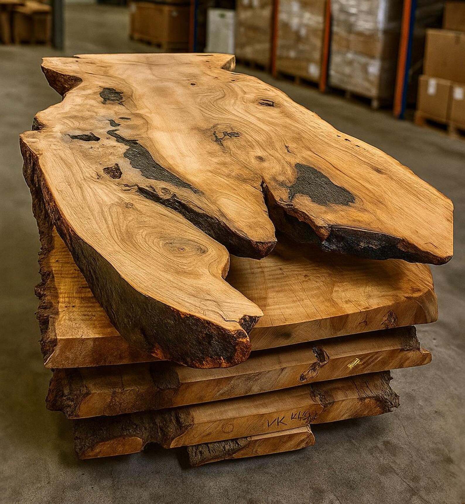 Natual Live Egde Wooden Slab Headboard - Unique Rustic Bed Back Panel ...