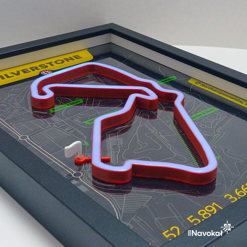 Silverstone LED Neon Racetrack Map, Formula 1 Wall Art - Etsy