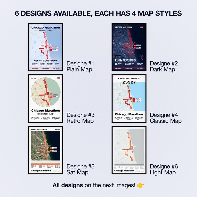 Chicago Marathon 2026 Personalized Race Poster: Custom Runner Map Print ...