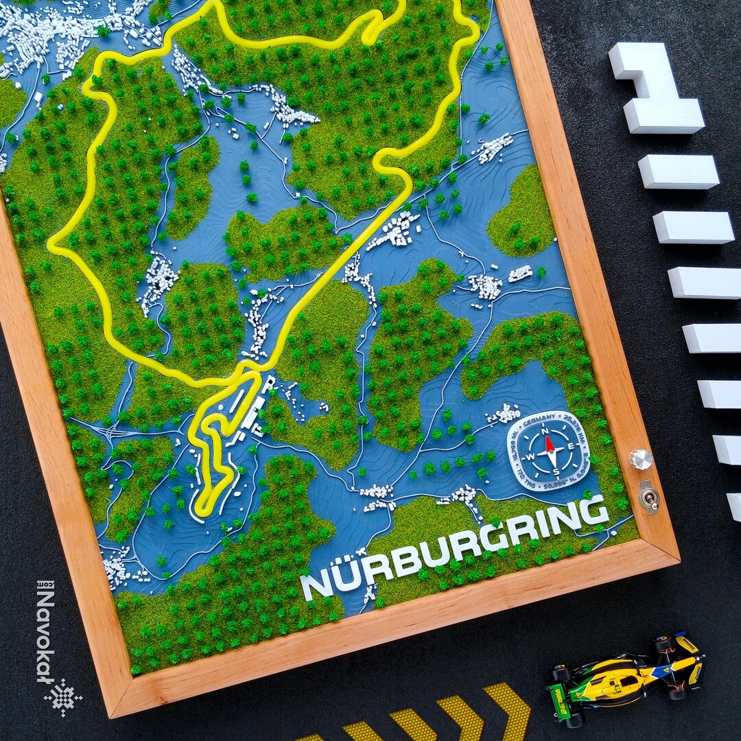Nurburgring 3D Relief Map: LED Neon Race Track Art - Etsy Australia