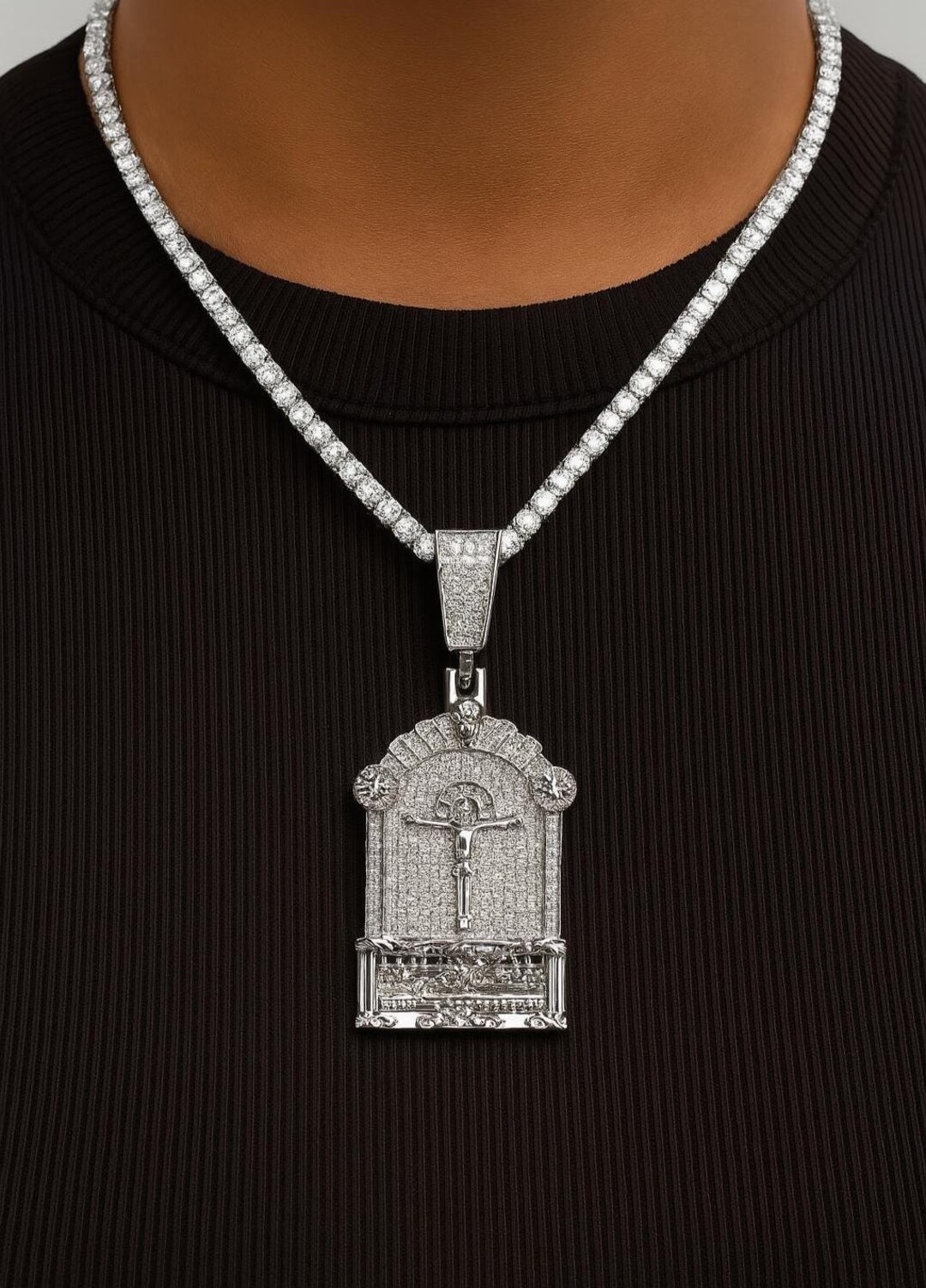 Charlie Kirk, Hero! Iced Out Jesus Altar Pendant: Hip Hop Crucifixion ...