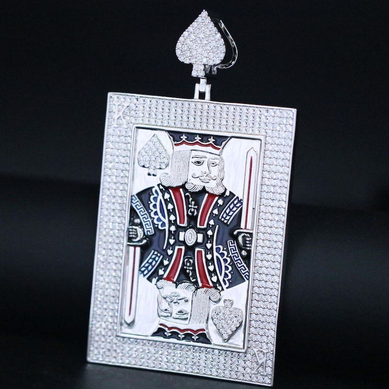 Iced Out King of Spades Pendant With Tennis Chain: Hip Hop Poker ...