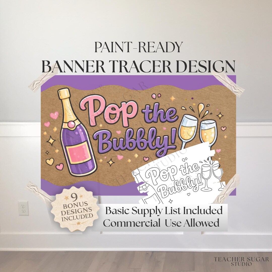 Girls Night Banner Tracer, DIY Paint Party Template (digital Download ...