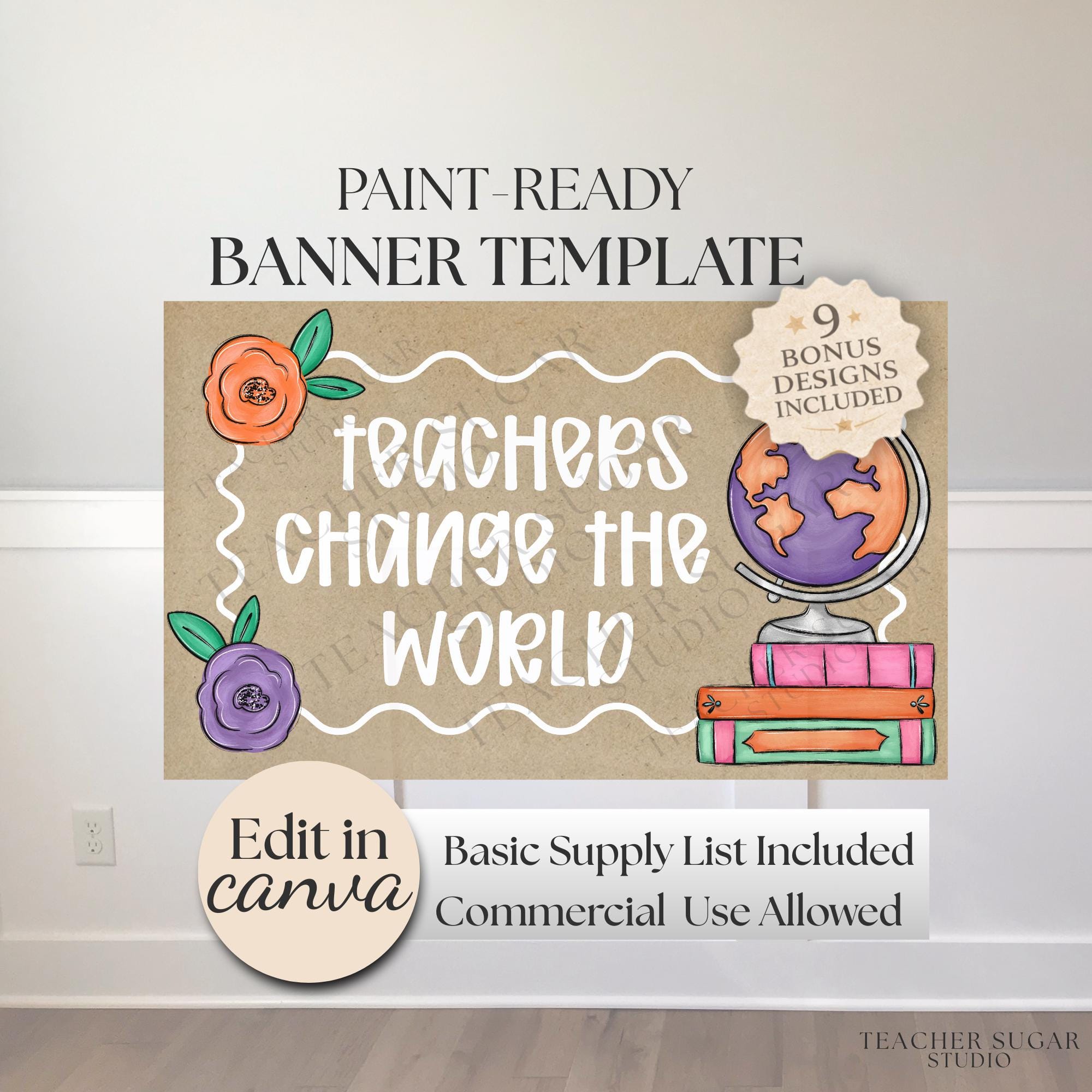 Teacher Appreciation Banner Template Canva Editable, Classroom Door ...
