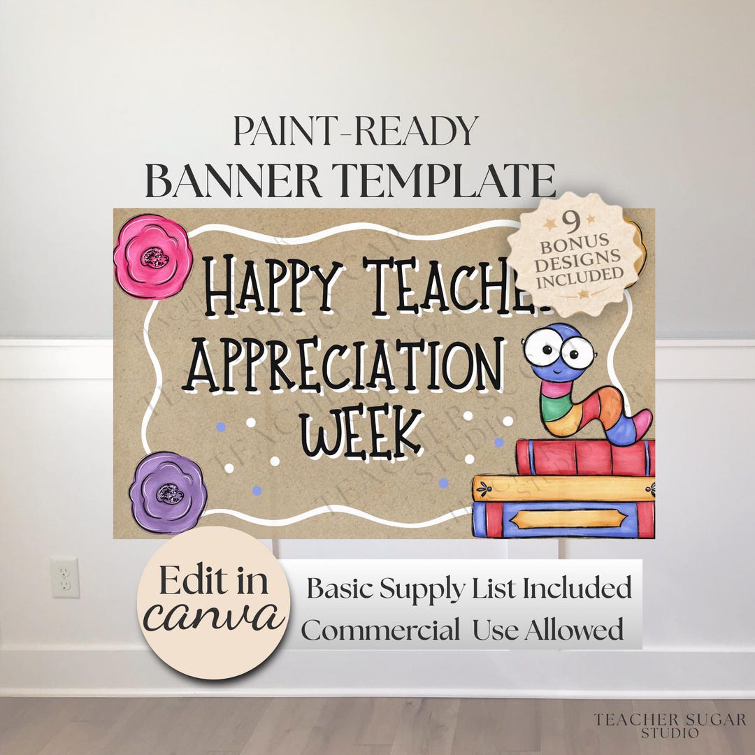 Teacher Appreciation Banner Template Canva Editable, Classroom Door ...