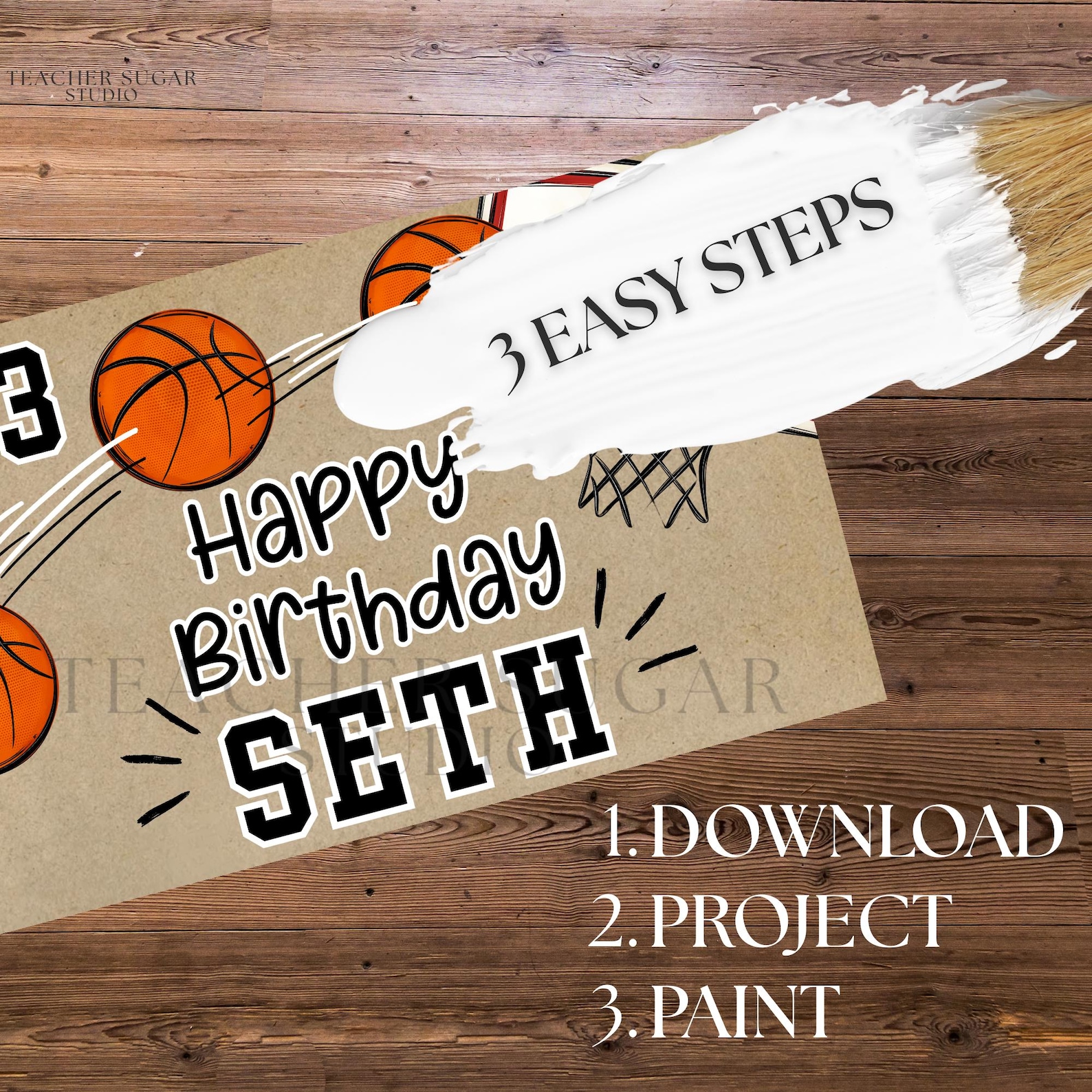 Basketball Birthday Banner Template, DIY Paintable Canva Sign (digital ...