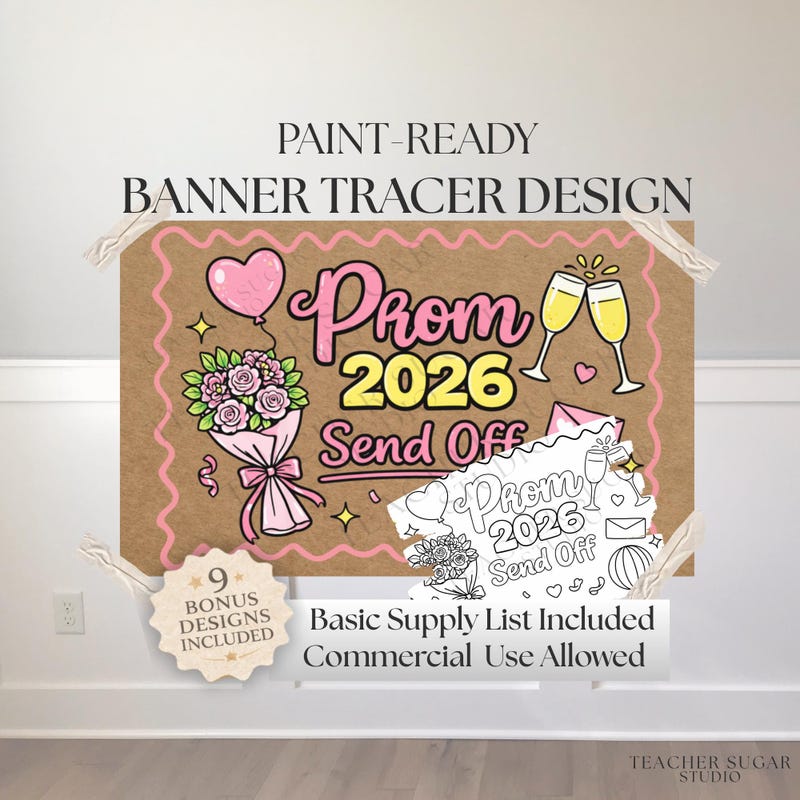 Prom Banner Stencil - Etsy UK