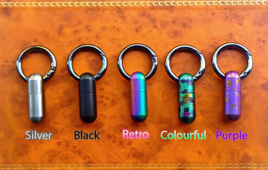 Waterproof Mini Titanium Pill Case Lightweight Keychain - Choose Your ...