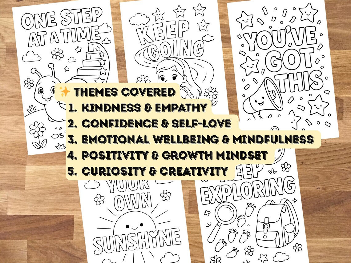 20 Printable Affirmation Coloring Posters for Kids | Growth Mindset ...