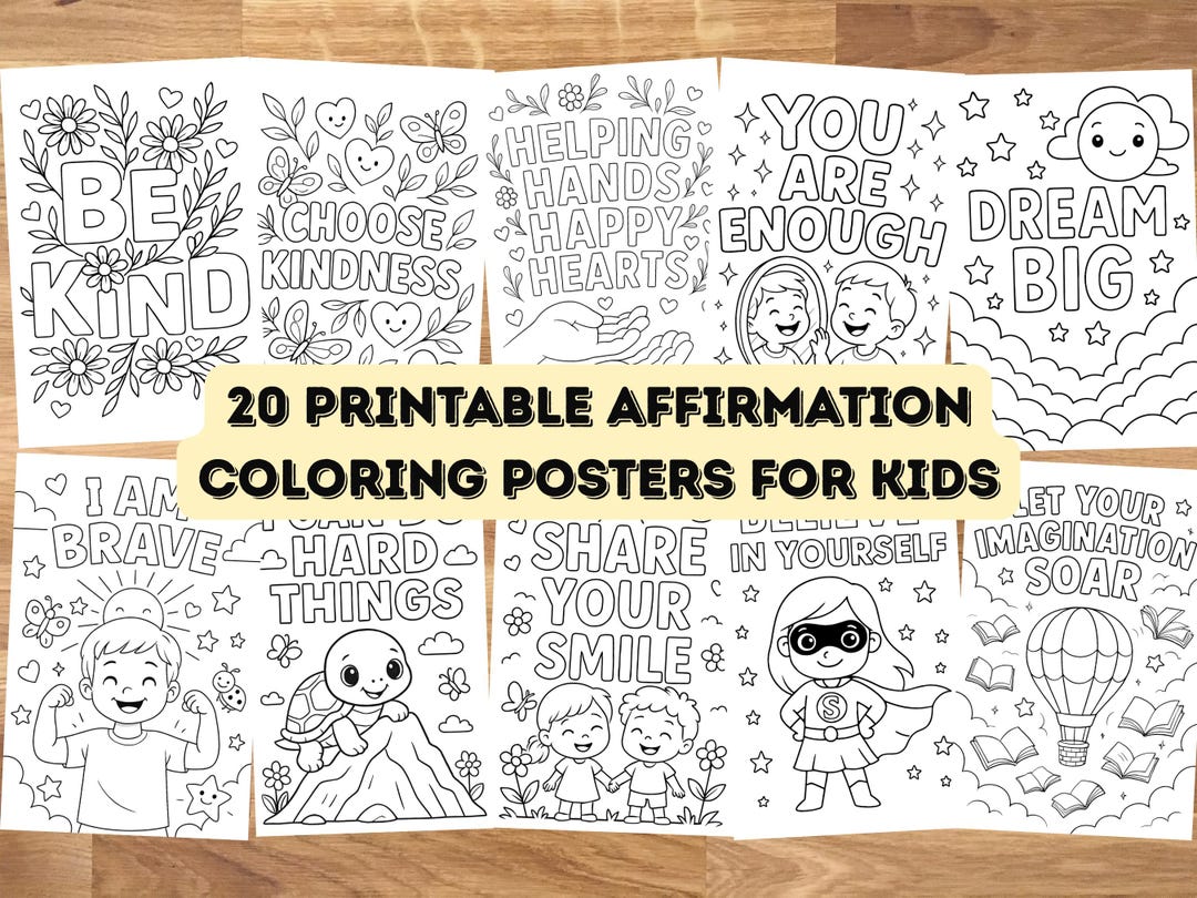 20 Printable Affirmation Coloring Posters for Kids | Growth Mindset ...