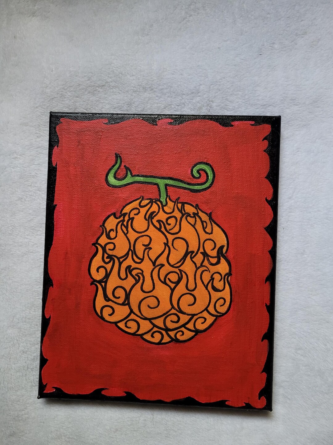 One Piece Devil Fruit Canvas Painting - Portgas D. Ace/ Mera Mera No Mi ...