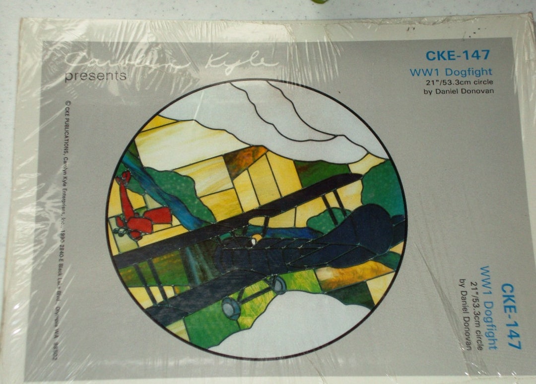 Stained Glass Pattern WWI Dogfight CKE-147 Patterns for - Etsy