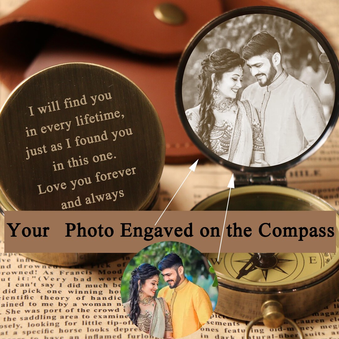 Personalized Compass，engraved Brass Compass，custom Husband Gift ...
