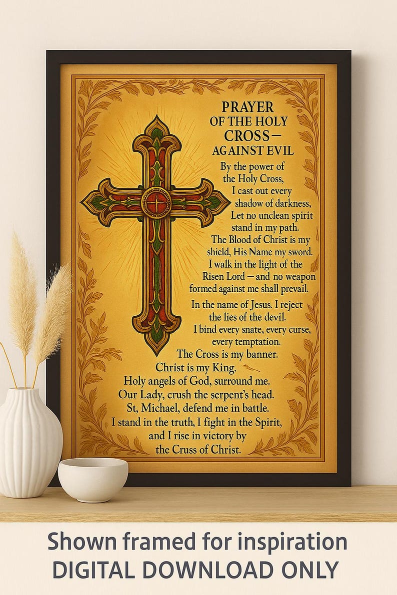Holy Cross Prayer Printable – Spiritual Warfare Wall Art - Etsy