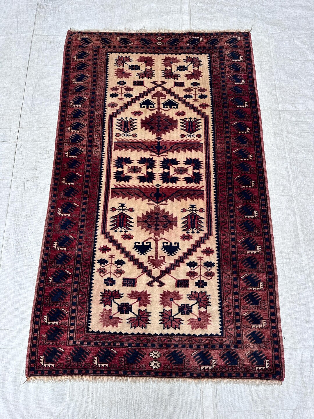 Antique Turkish Rug | Handwoven Wool | Geometric Tribal Design | Rich ...