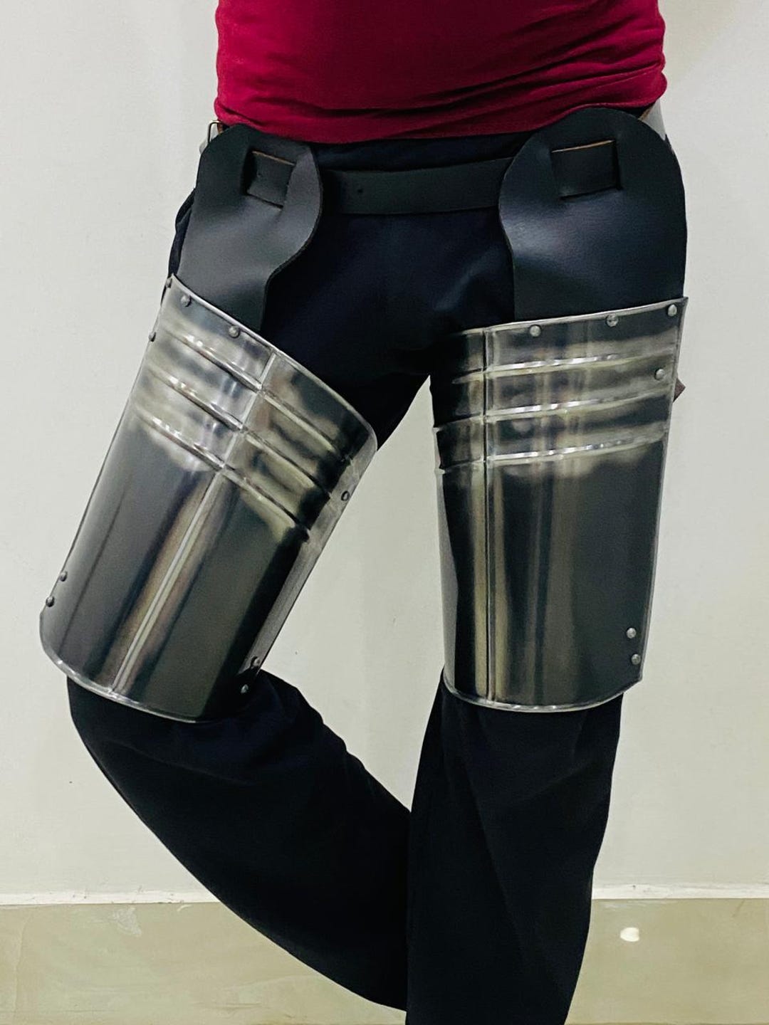 Medieval Steel Tasset Set – Polished Thigh Armor Plates With Belt ...
