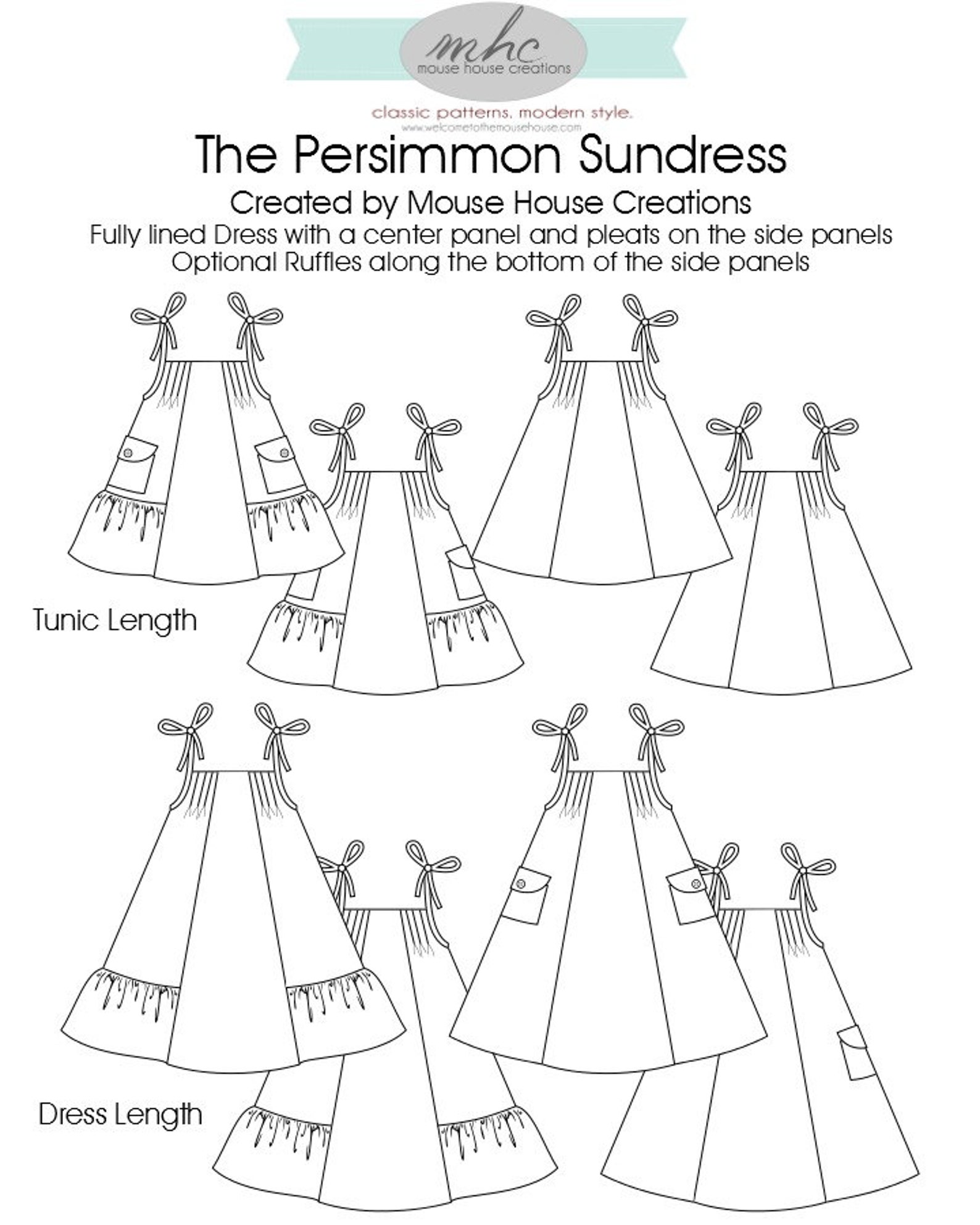 Persimmon Dress and Top: PDF Pattern by Mouse House Creations - Etsy