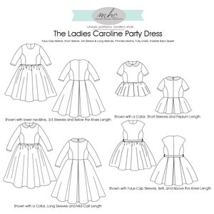 The Ladies Caroline Dress and Peplum PDF Pattern Size 0-22 - Etsy