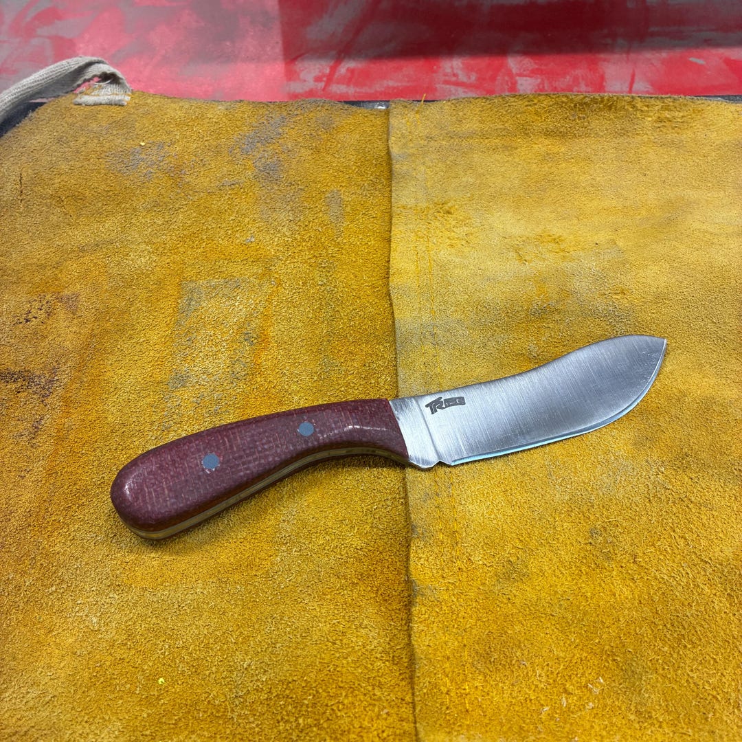 READY TO Ship-large Skinning Knife: High Carbon Steel-micarta Handles ...