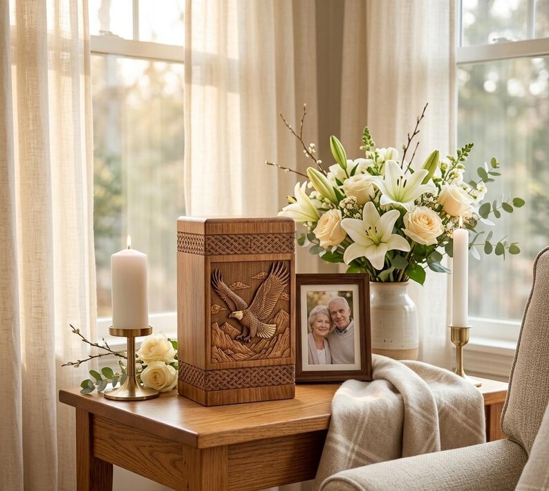 Eagle Cremation Urn for Human Ashes Engraved Memorial Box - Etsy