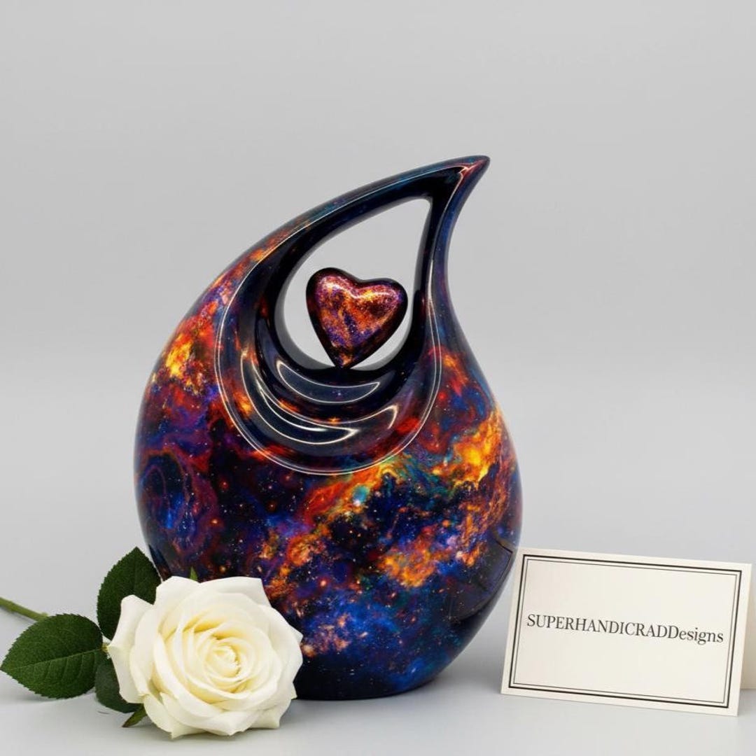 Teardrop Cremation Urn – Galaxy-inspired Memorial Urn for Human Ashes ...