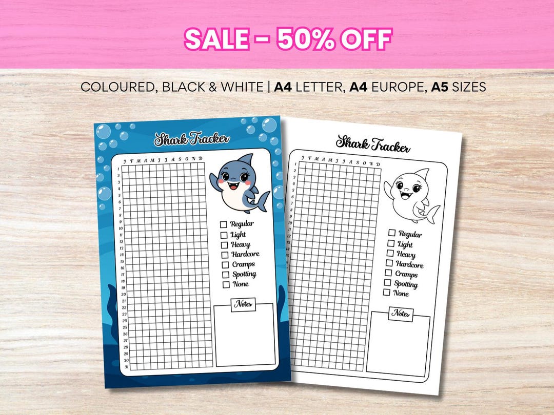 Shark Week Mood Tracker – Printable Journal Page (digital PDF) - Etsy