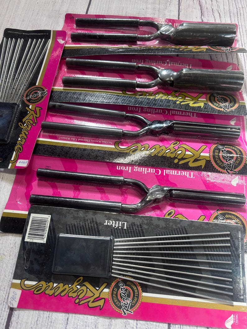 1993 Kizure Marcel Irons (hair Stove Irons) 6 Pc. 4 Irons & 2 Combs - Etsy