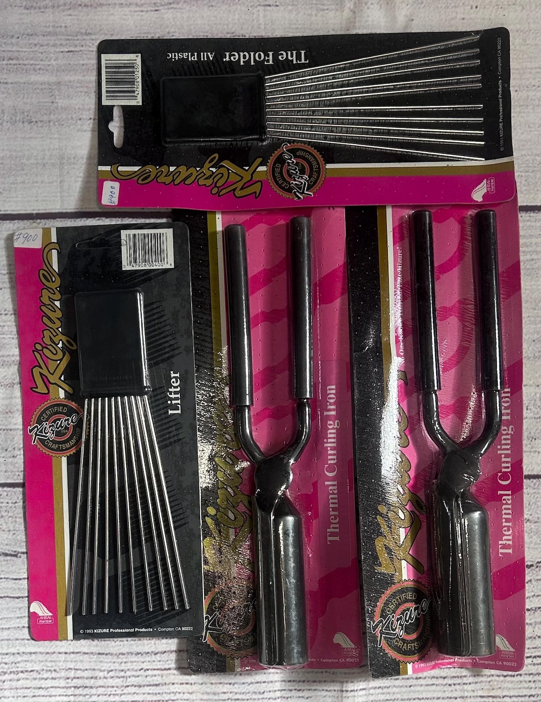 1993 Kizure Hair Marcels (stove Irons) 4 Pc. 2 Irons, 2combs - Etsy