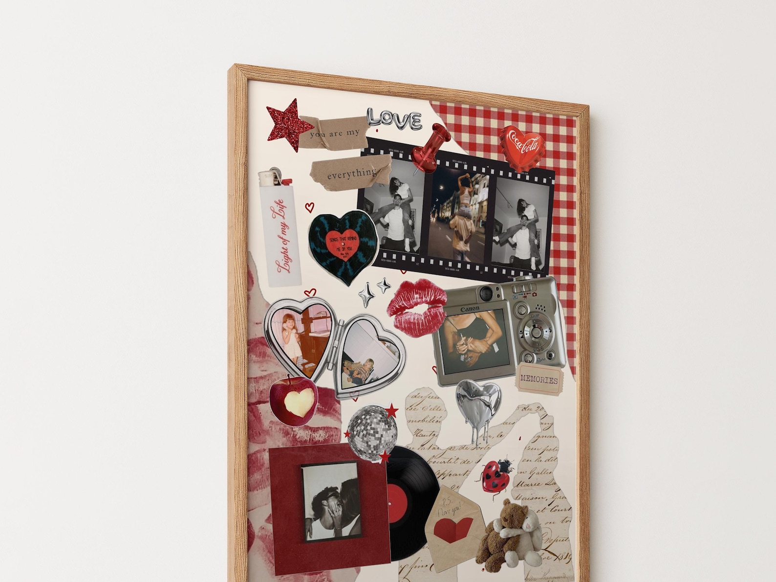 Printable Retro Matchbox Collage Poster Custom Couple Art Personalized ...