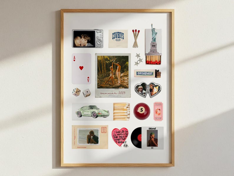 Printable Retro Matchbook Collage Poster Custom Matchbox Couple Art ...