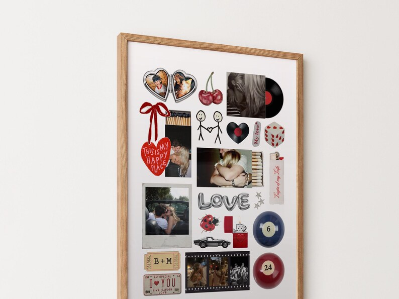 Printable Retro Matchbook Collage Poster Custom Matchbox Couple Art ...