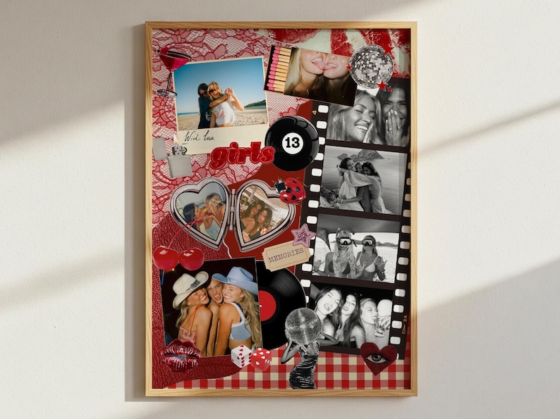 Printable Best Friend Matchbook Collage Poster Personalized Bestie Gift ...