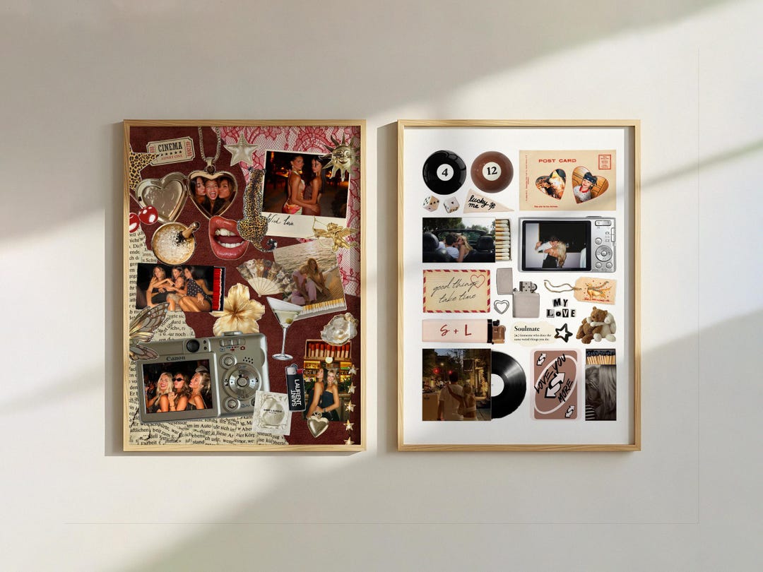 BFF & BF Posters Best Sellers BUNDLE | Printable Retro Matchbox Collage ...