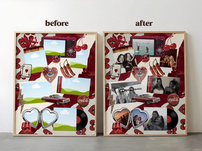 Printable Best Friend Matchbox Collage Canva Poster Editable Template ...