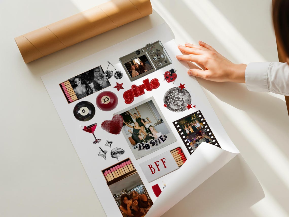 Printable Best Friend Matchbook Collage Poster Matchbox Personalized ...