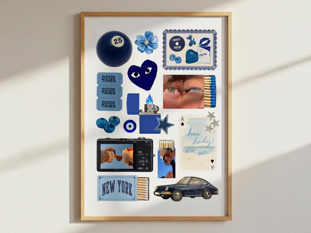 Printable Retro Matchbox Collage Poster Custom Couple Art Personalized ...