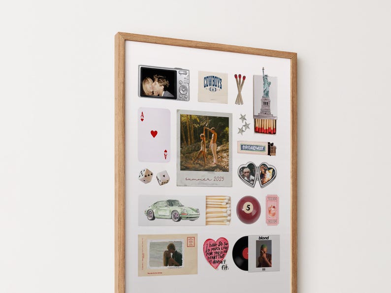 Printable Retro Matchbook Collage Poster Custom Matchbox Couple Art ...