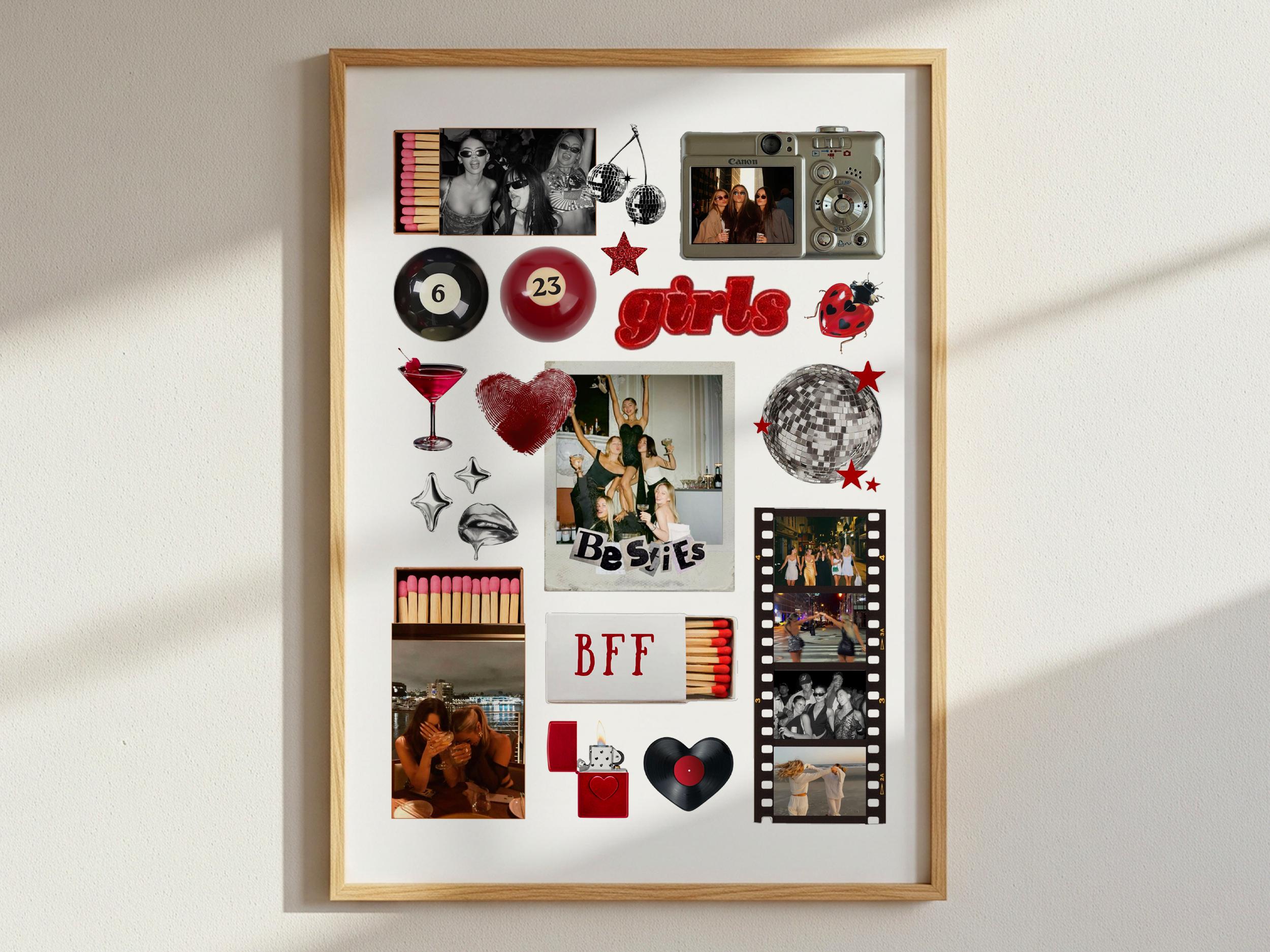 Printable Best Friend Matchbook Collage Poster Matchbox Personalized ...