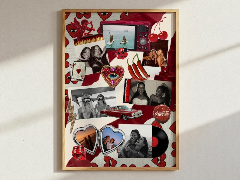 Printable Best Friend Matchbox Collage Canva Poster Editable Template ...
