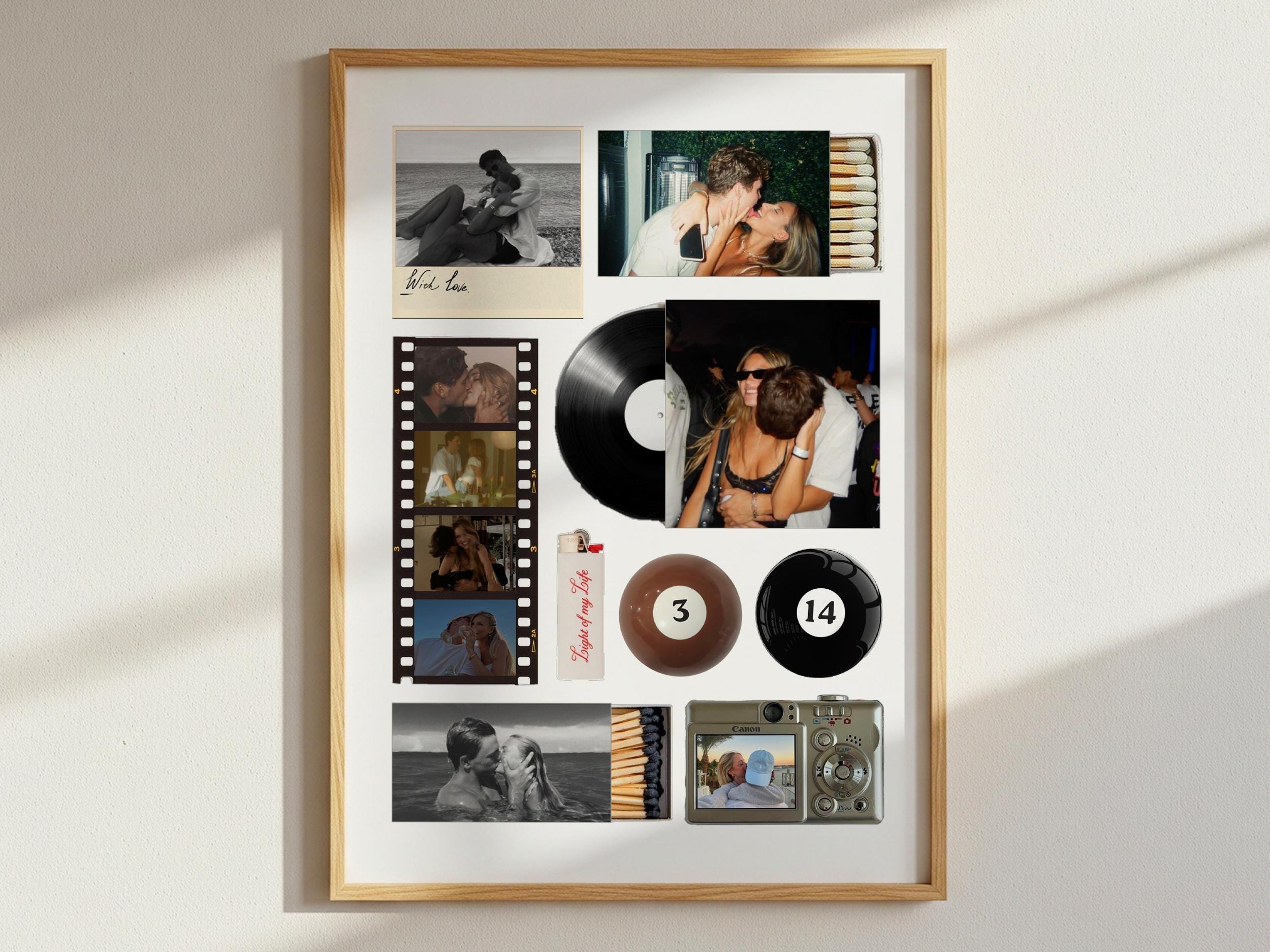 Printable Retro Matchbox Collage Poster Custom Couple Art Personalized ...