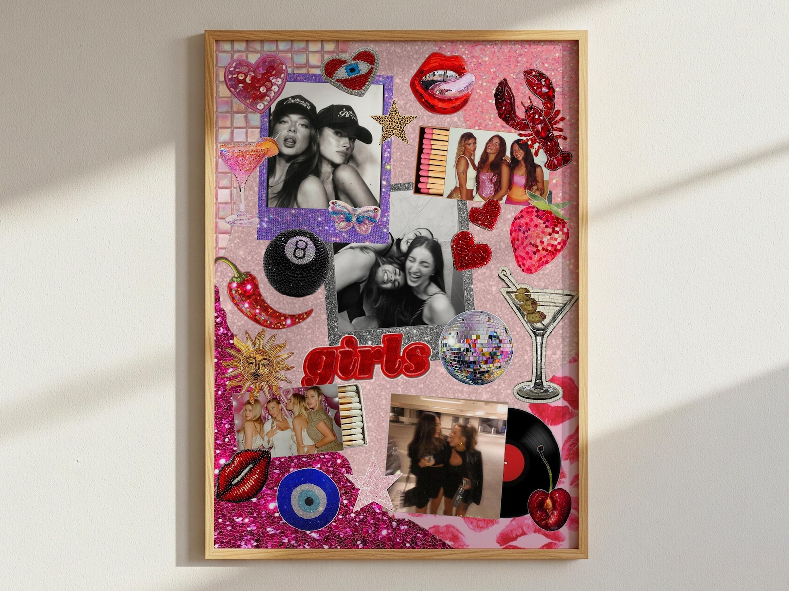 Printable Best Friend Matchbook Collage Glitter Poster Personalized ...