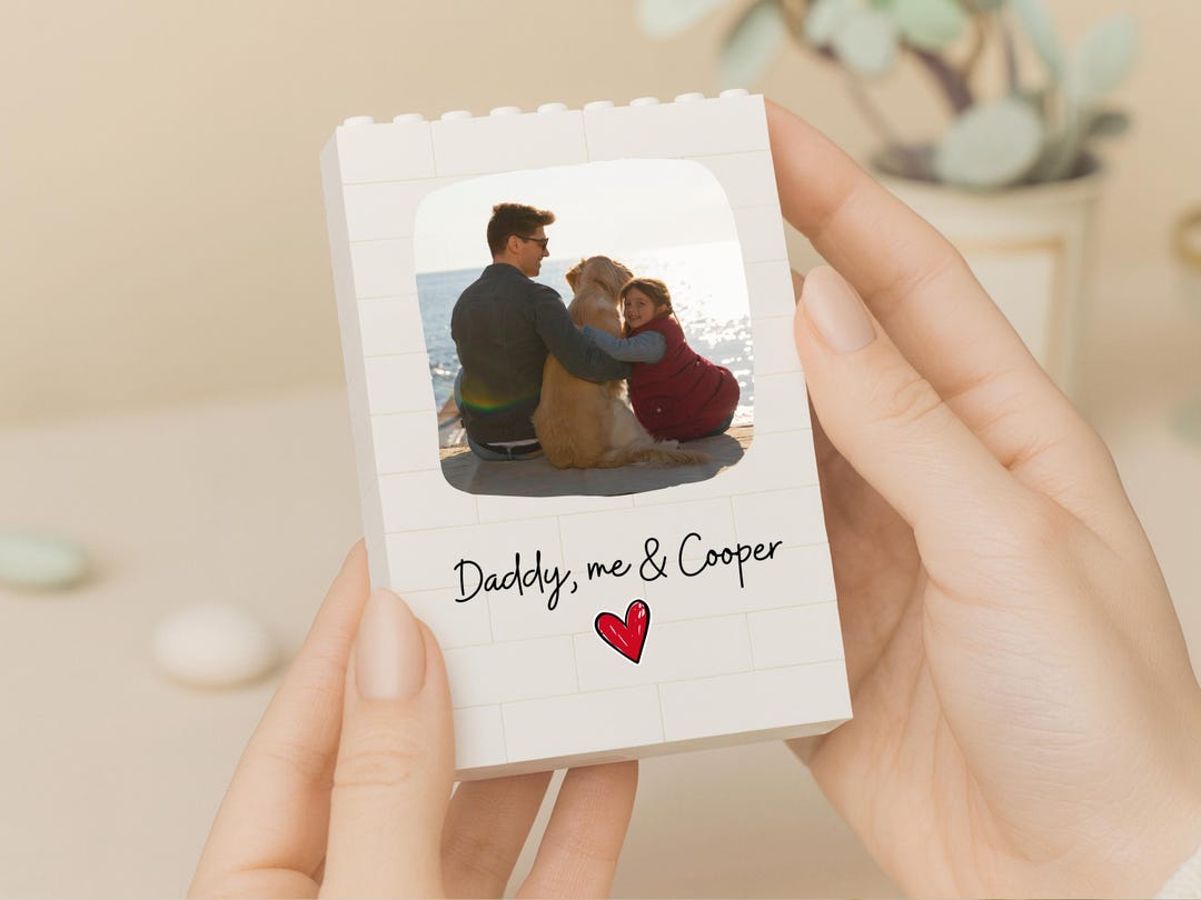 Personalised Daddy & Me Brick Photo Block, Fathers Day Gift, Building ...