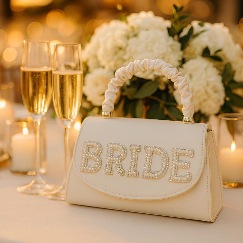 Personalized Bride to Be Mrs Pearl Letter Bag: Custom Bride Name ...