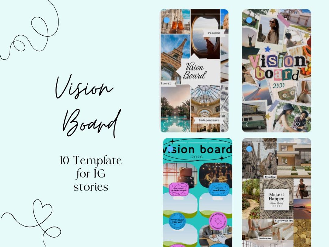 2026 Vision Board Templates for Instagram Stories • 10 Canva Layouts - Etsy
