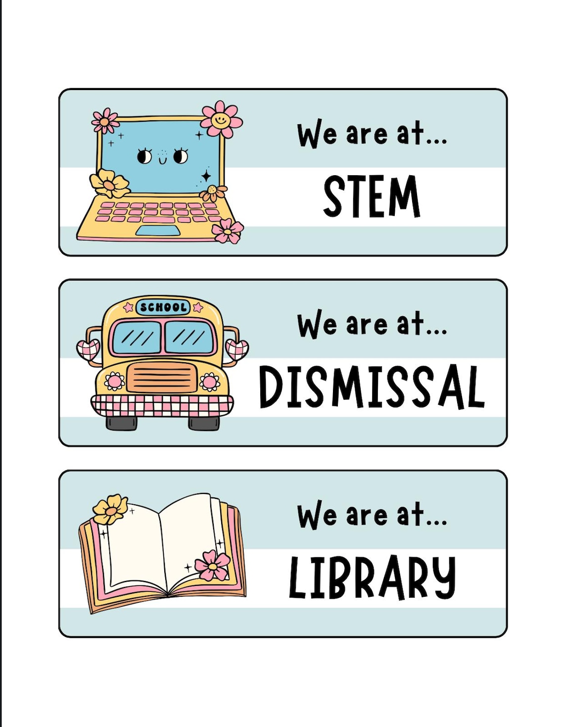 Editable Door Schedule Signs for Classroom | Where Are We Signs | Cute ...