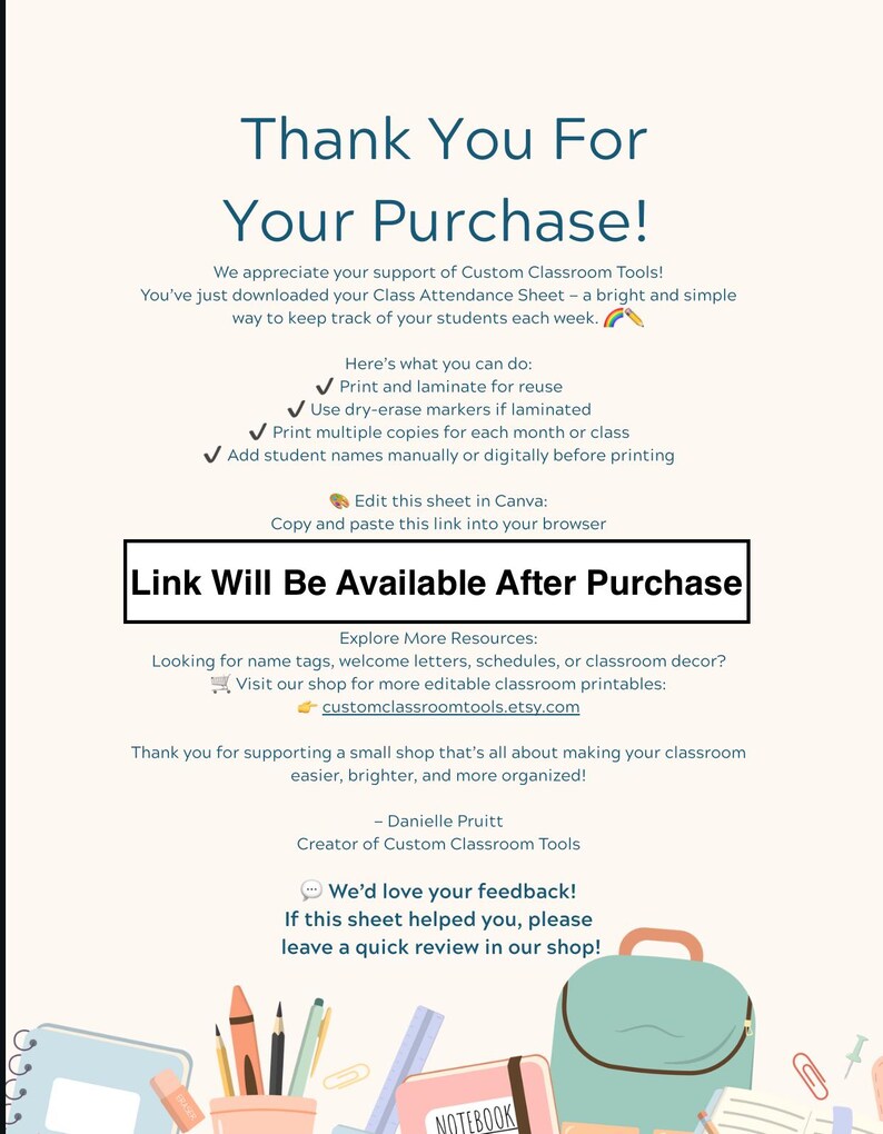 Editable Class Attendance Sheet – Rainbow Theme | Printable Teacher ...