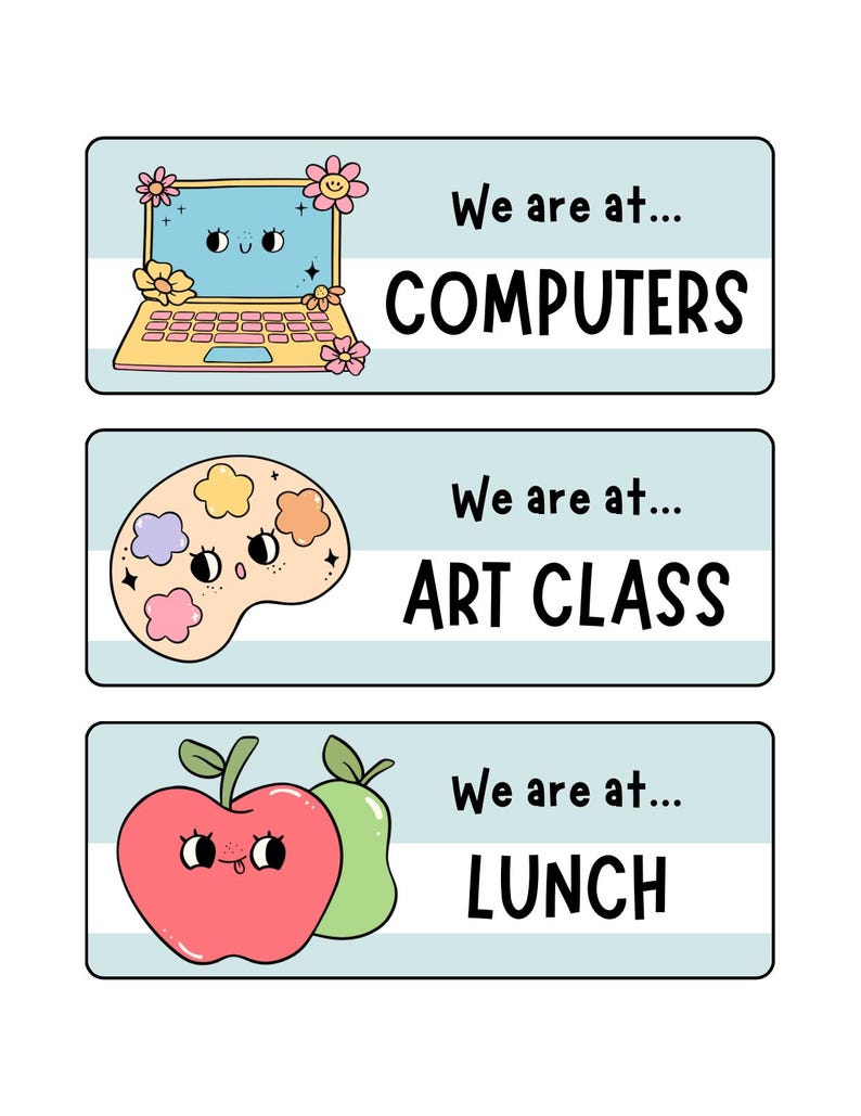 Editable Door Schedule Signs for Classroom | Where Are We Signs | Cute ...